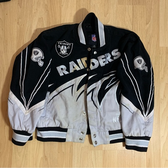 NFL | Jackets & Coats | Vintage Oakland Raiders Shark Tooth Jacket Htf ...